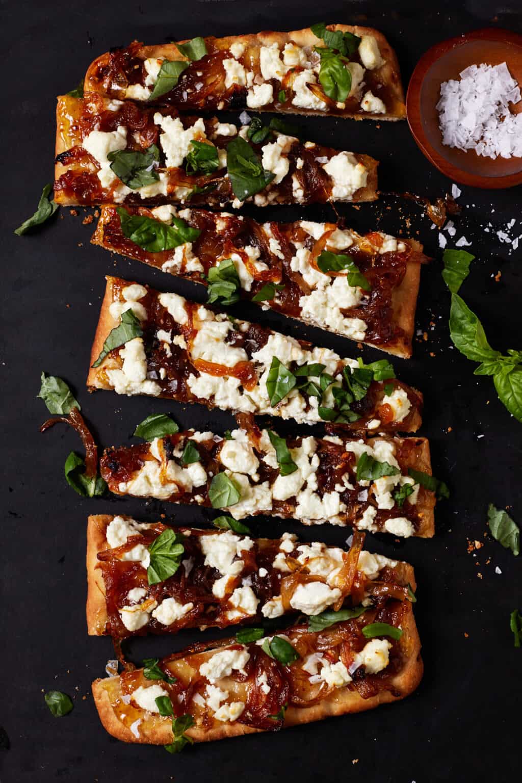Goat Cheese Pizza with Caramelized Onions, Fig Jam & Basil - Garnish ...