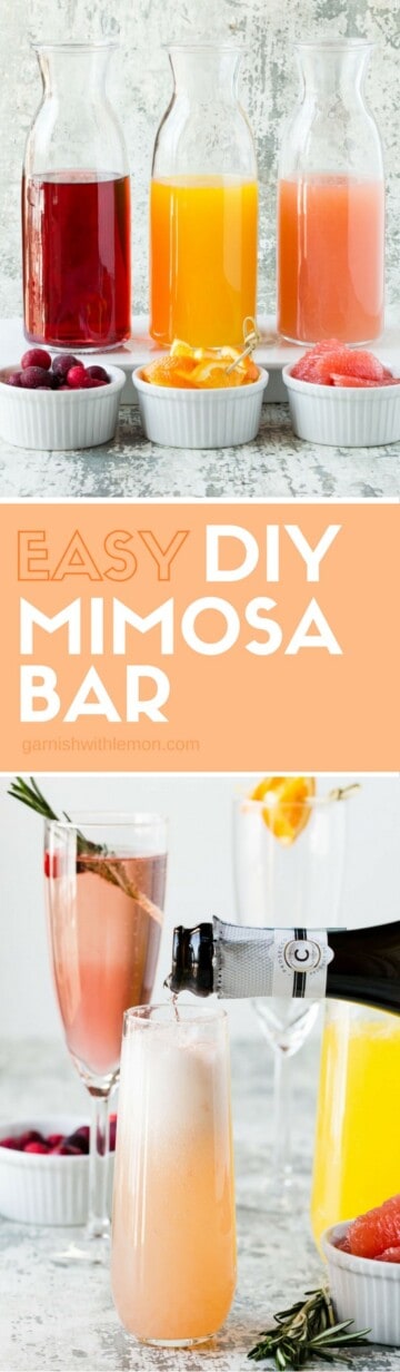 How to set up an Easy DIY Mimosa Bar - Garnish with Lemon