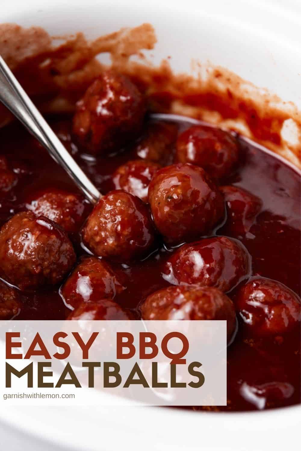 Slow Cooker BBQ Meatballs - Garnish with Lemon