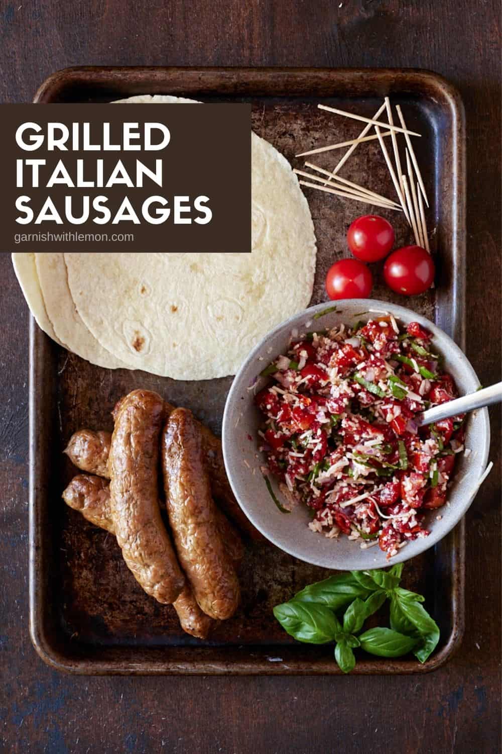 Italian Grilled Sausage Wraps - Garnish with Lemon