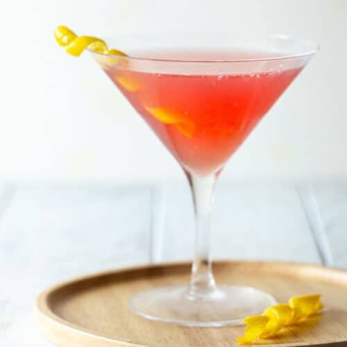 The BEST Classic Cosmo Recipe - Garnish with Lemon