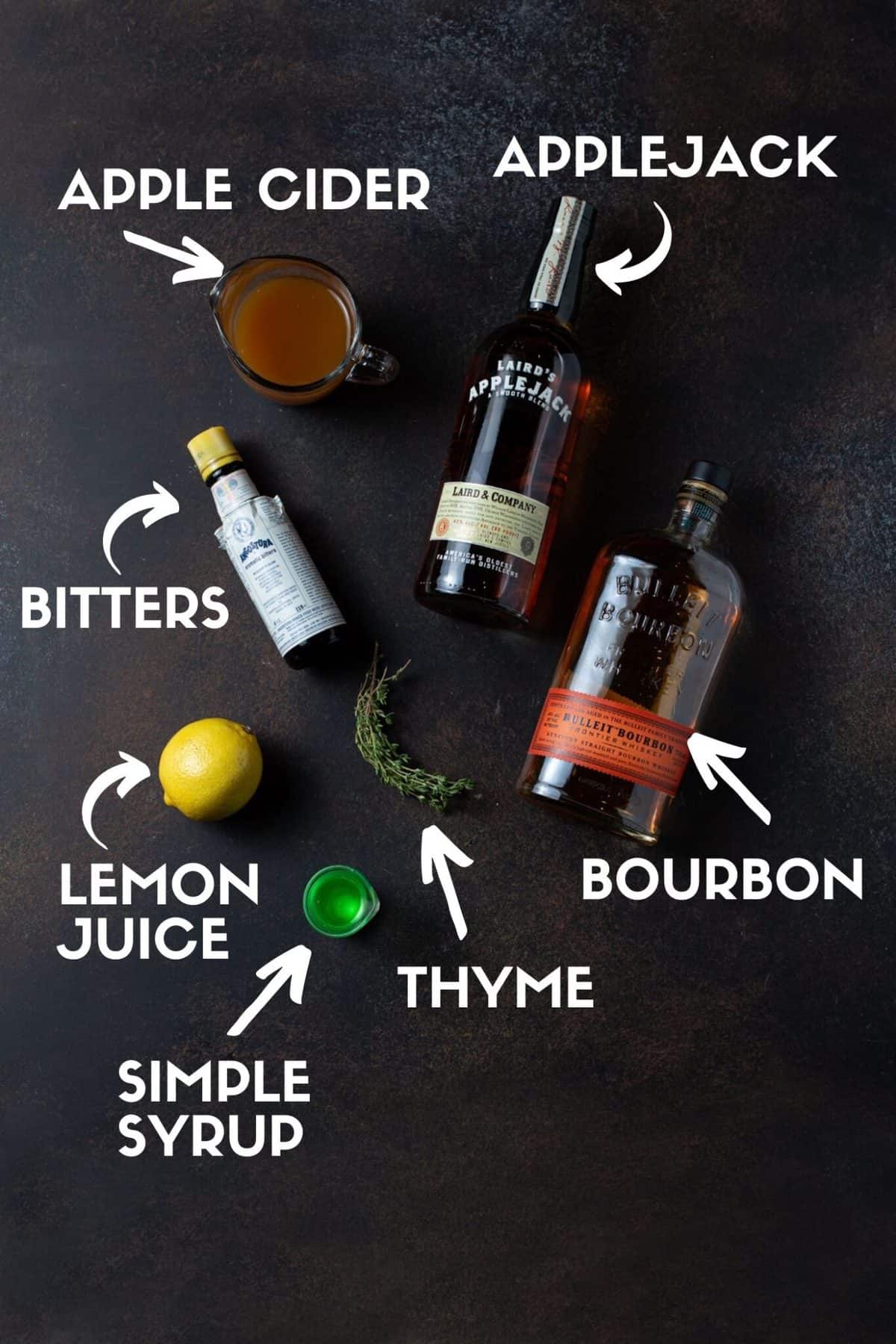 Bourbon Apple Cider Cocktail - Garnish with Lemon