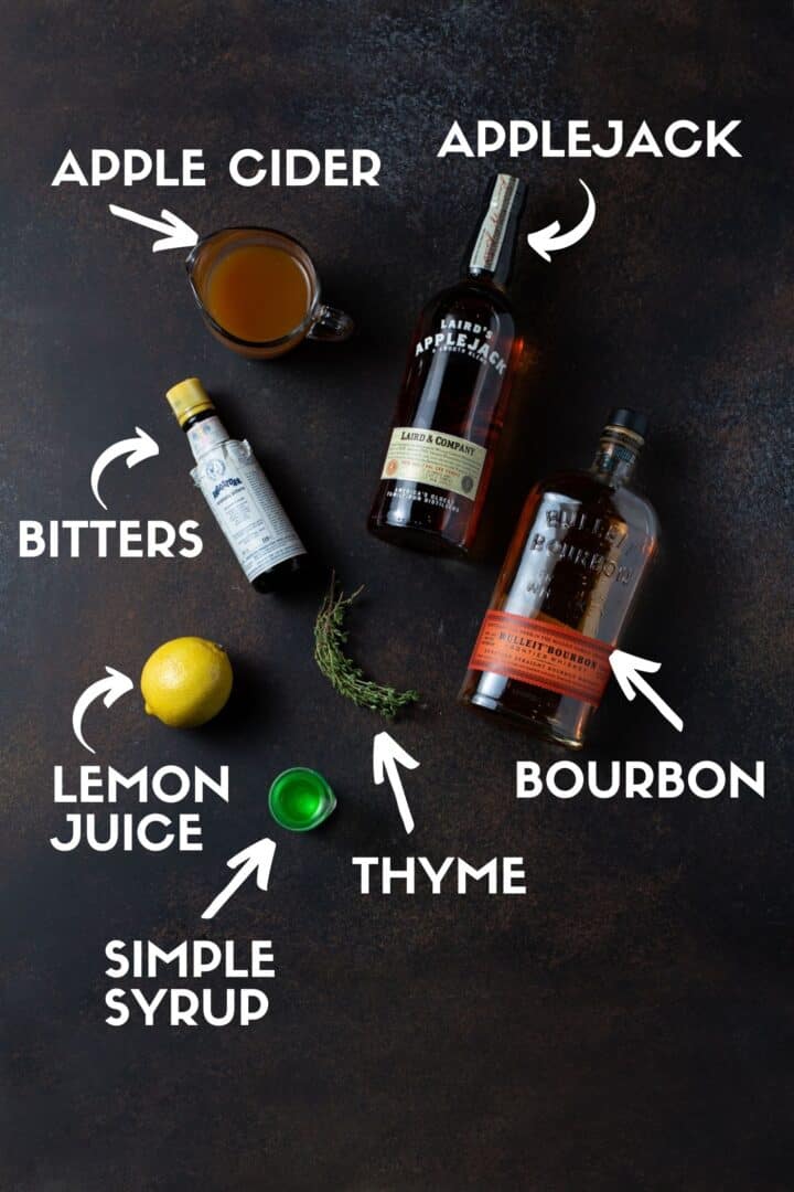 Bourbon Apple Cider Cocktail - Garnish with Lemon