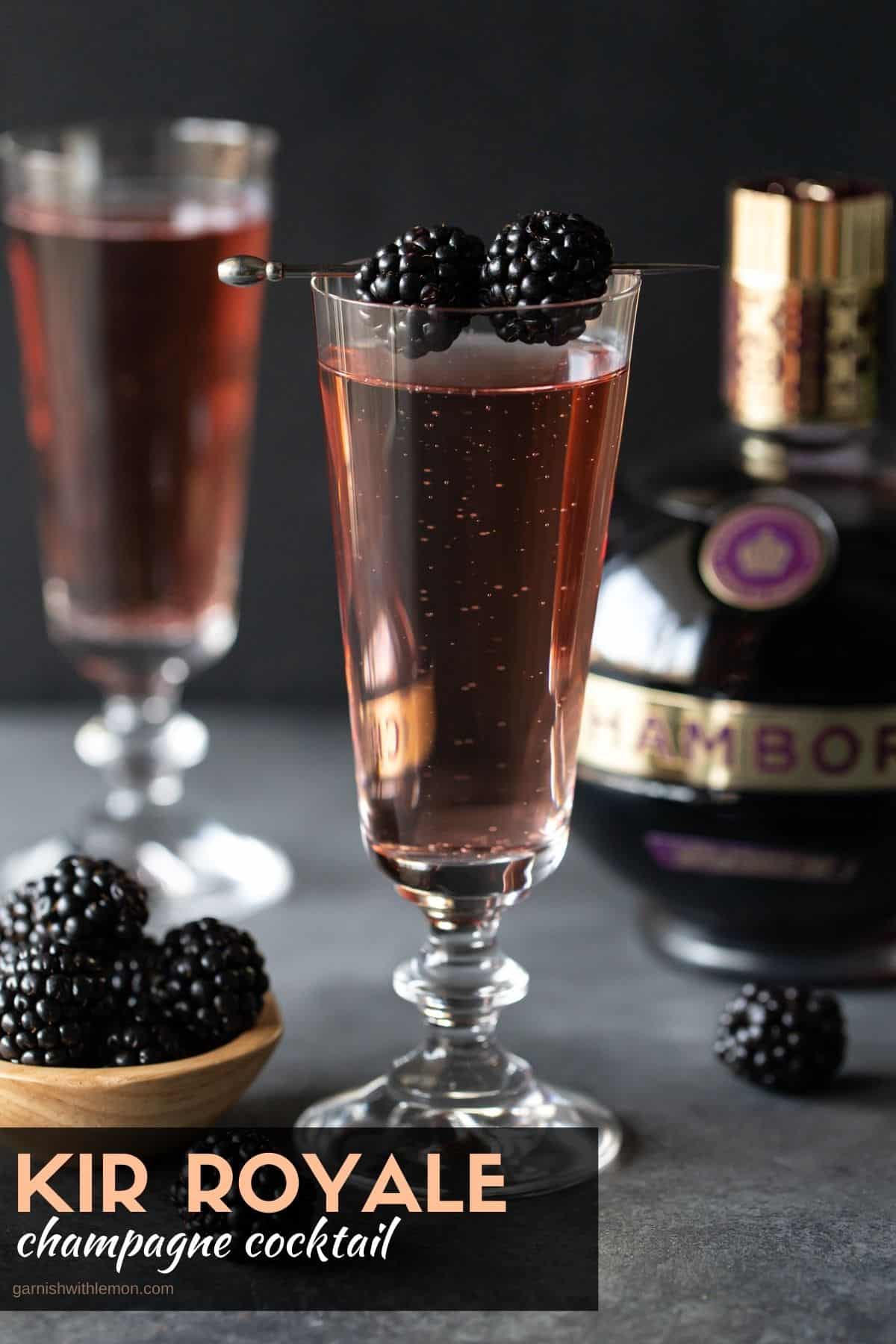 Kir Royale (EASY, 2-ingredient Chambord & Champagne cocktail) - Garnish ...
