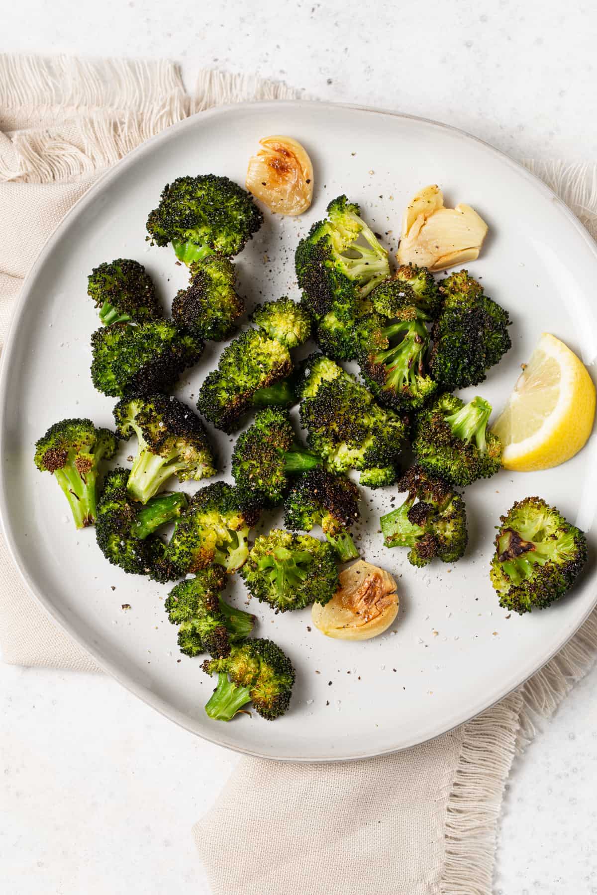 Quick And Easy Oven Roasted Broccoli Recipe With Garlic Garnish With