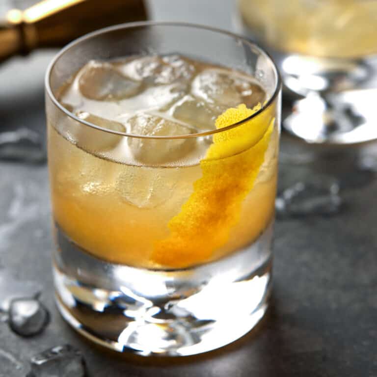 The BEST Gold Rush Cocktail (w/ginger liqueur) - Garnish with Lemon
