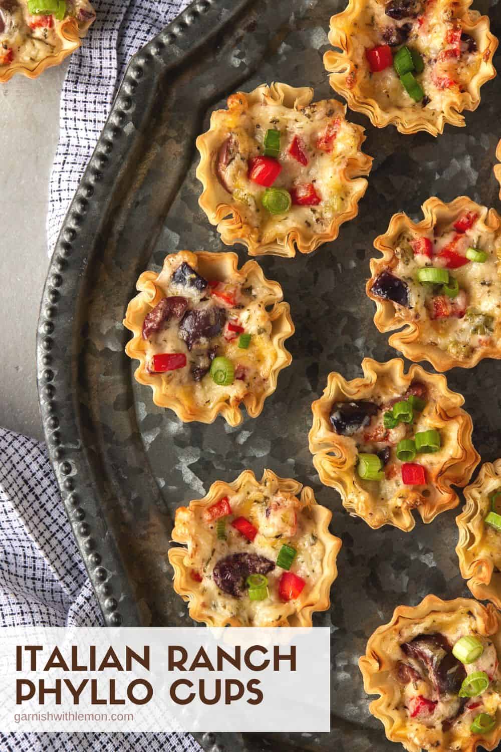 Italian Ranch Phyllo Cups - Garnish with Lemon