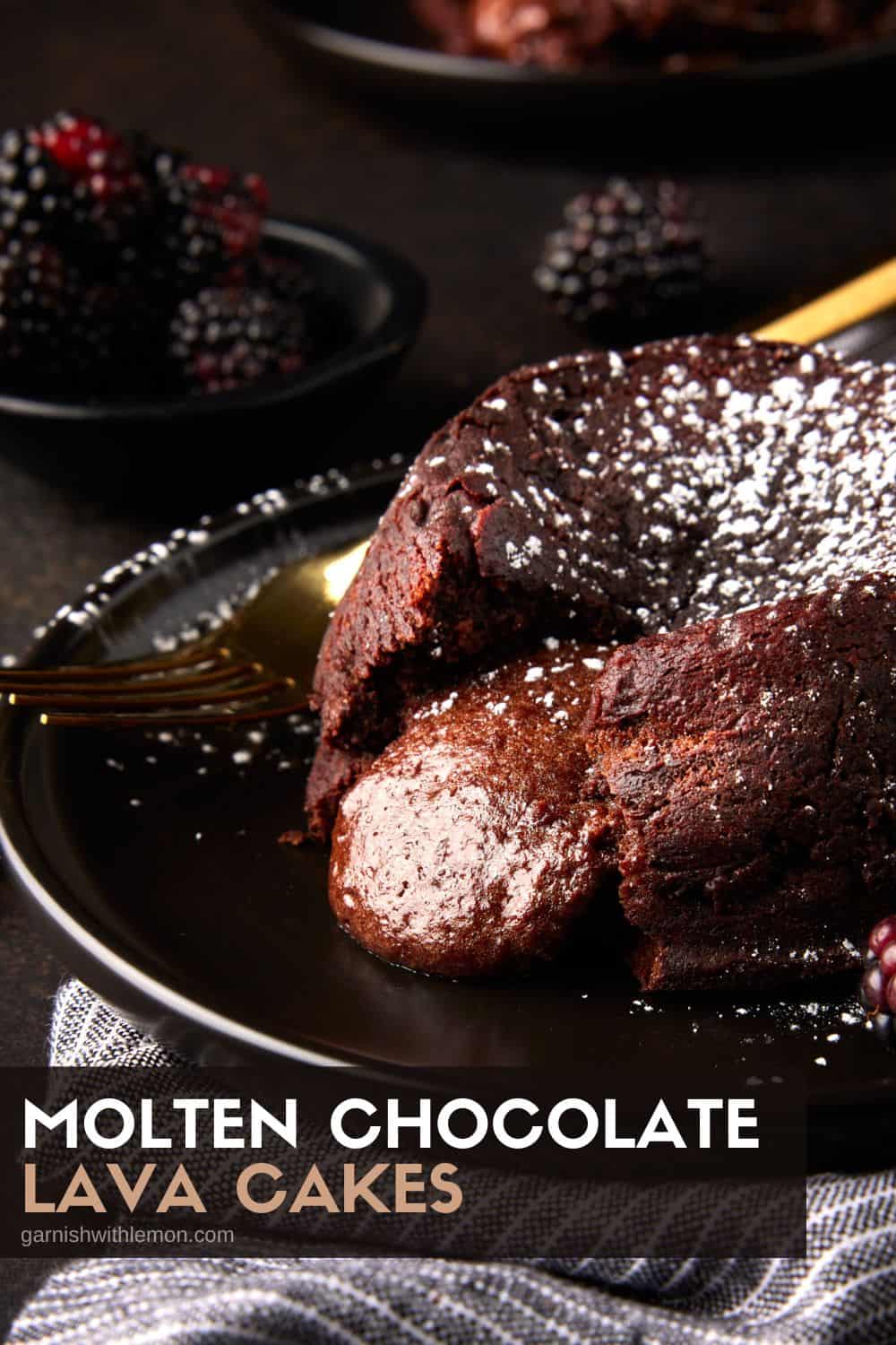 Easy Molten Chocolate Lava Cakes - Garnish with Lemon