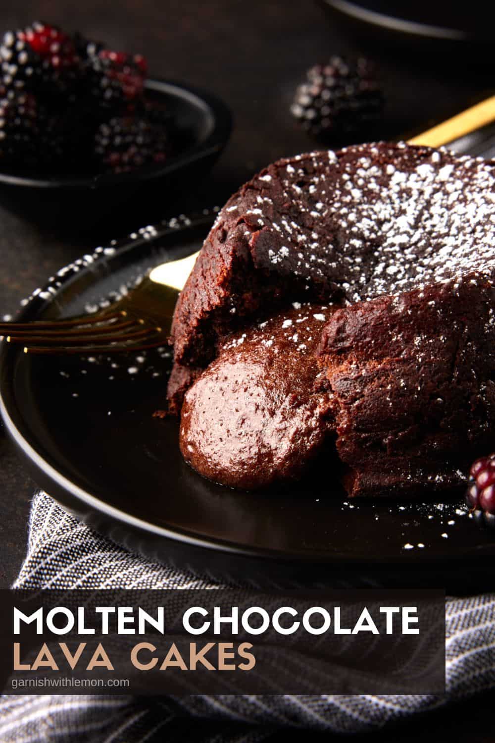Easy Molten Chocolate Lava Cakes - Garnish with Lemon